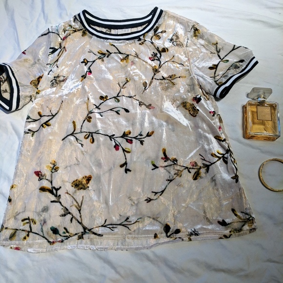 a new day | Tops | A New Day Sheer And Velvet Top | Poshmark